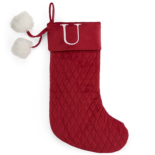 Click here for North Pole Trading Co. Red Quilted Monogram Christ... prices
