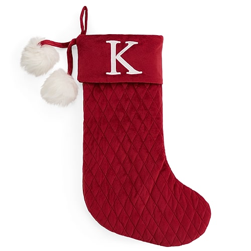 Click here for North Pole Trading Co. Red Quilted Monogram Christ... prices