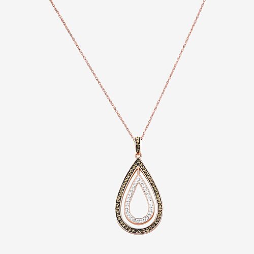 Click here for Rose N Chocolate Crystal Pendant Necklace  One Siz... prices