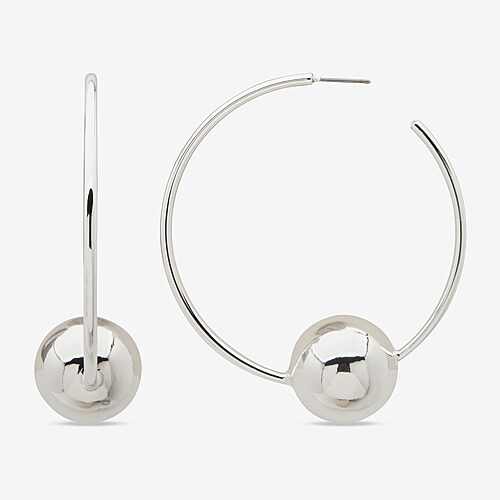 Click here for Worthington Silver Tone Womens 63.5mm Hoop Earring... prices