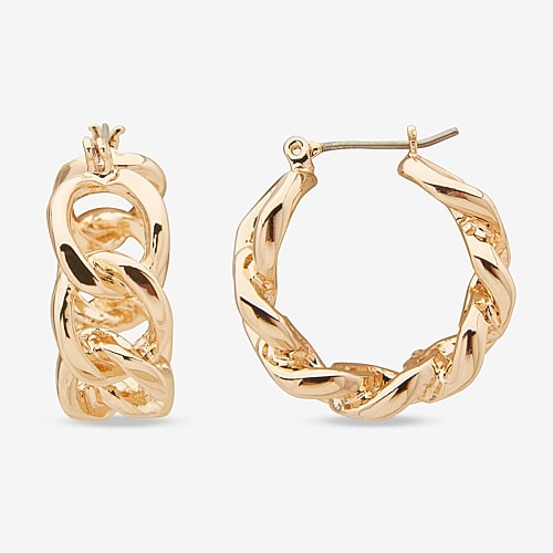 Click here for Worthington Womens 24.9mm Hoop Earrings  One Size... prices