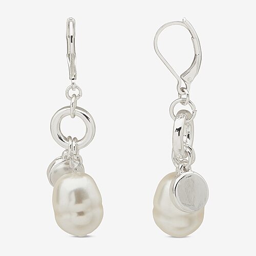 Click here for Worthington Silver Tone Simulated Pearl Womens Dro... prices