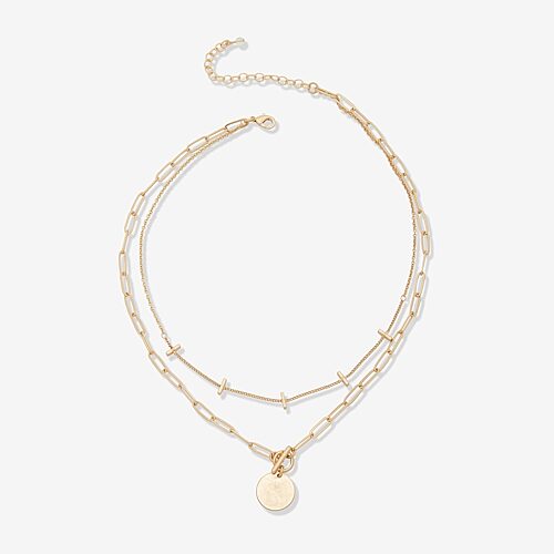Click here for a.n.a Toggle Coin Pendant Womens 18 Inch Strand Ne... prices