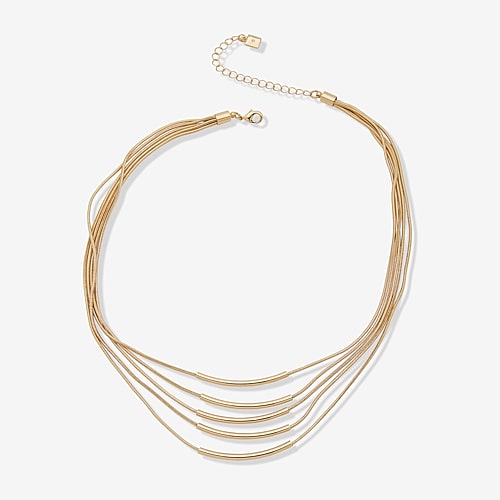 Worthington Gold Tone Womens 17 Inch Strand Necklace  One Size  Yellow