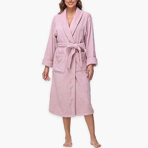 Ink+Ivy Womens Cotton Terry Robe - Rose
