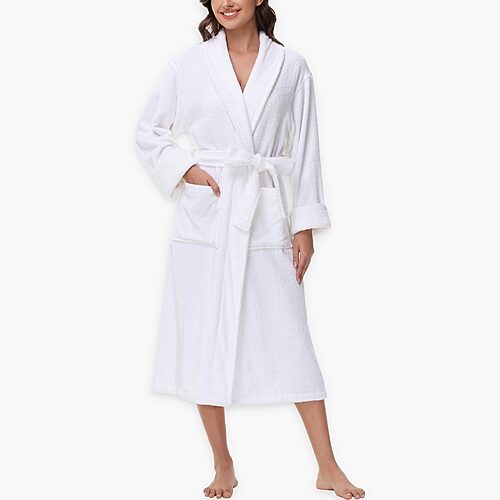 Click here for Ink+Ivy Womens Cotton Terry Robe - White prices