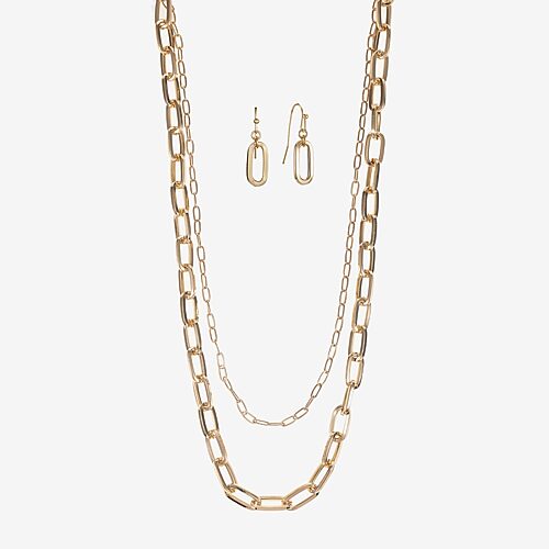 Click here for Liz Claiborne Layered Necklace And Drop Earring Wo... prices