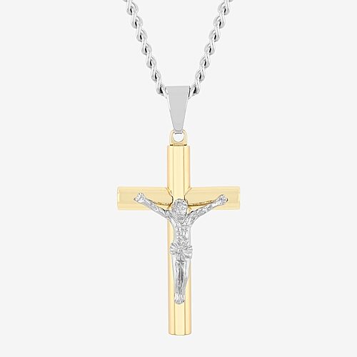 Click here for Mens Stainless Steel Cross 24 Inch Pendant Necklac... prices