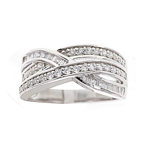 Click here for DiamonArt Cubic Zirconia Sterling Silver Crossover... prices