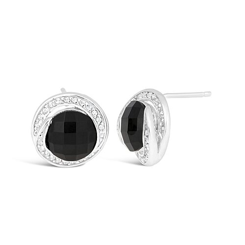 Click here for Genuine Black Onyx Sterling Silver 13mm Stud Earri... prices