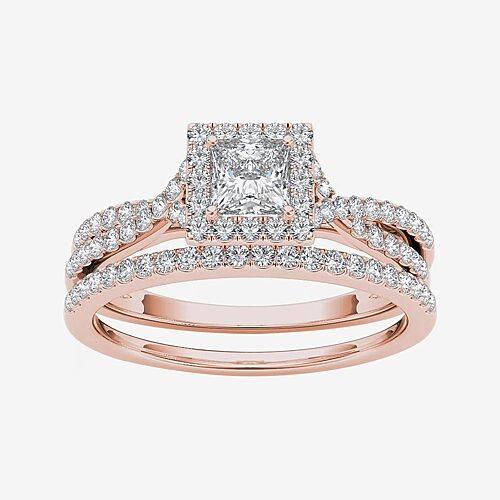 Click here for 1 CT.T.W. Natural Diamond 10K Rose Gold Bridal Rin... prices
