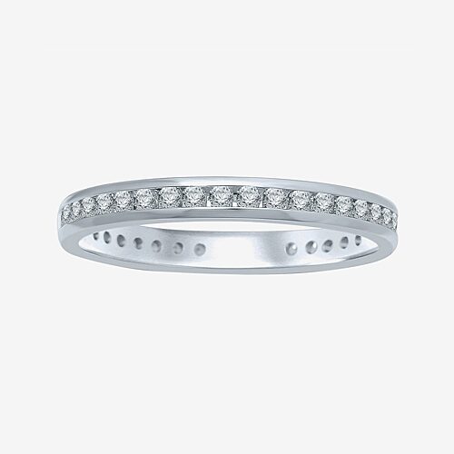 Click here for 1/2 CT.T.W. Natural Diamond 14K White Gold Eternit... prices