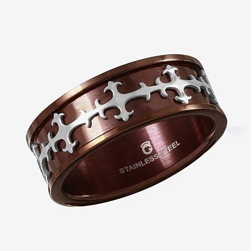 Click here for Mens Two-Tone Embellished Ring in Stainless Steel... prices