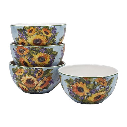 Click here for Certified International Sunflower Bouquet 4-pc. Ea... prices