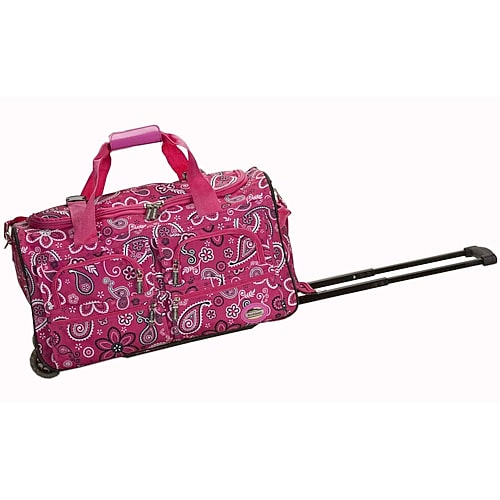 Click here for Rockland 22 Carry-On Rolling Duffle Bag - Pink Pai... prices
