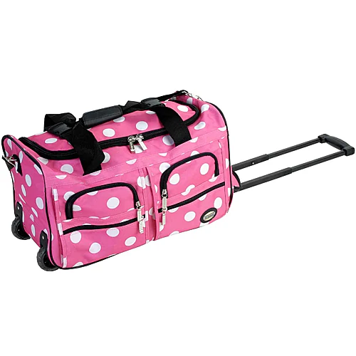 Click here for Rockland 22 Carry-On Rolling Duffle Bag - Pink Dot... prices