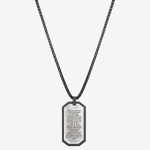 J.P. Army Mens Jewelry Stainless Steel 24 Inch Link Dog Tag Pendant Necklace  One Size