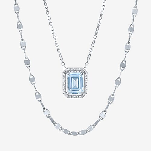 Click here for 2-pc.Birthstone Necklace Set in Sterling Silver  O... prices