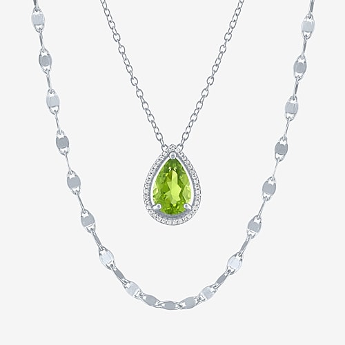 Click here for 2-pc.Birthstone Necklace Set in Sterling Silver  O... prices