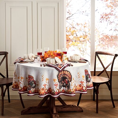 Click here for Elrene Autumn Heritage Turkey Engineered Tableclot... prices