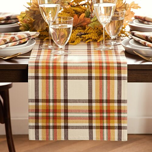 Click here for Elrene Russet Harvest Woven Plaid Table Runner  13... prices