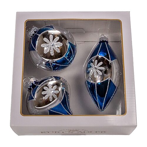 Click here for Kurt Adler 80mm Glass Blue Snowflake Ball Onion An... prices