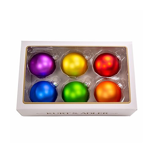 Click here for Kurt S. Adler 80mm Glass Matte Pride 6pc. Ball Orn... prices