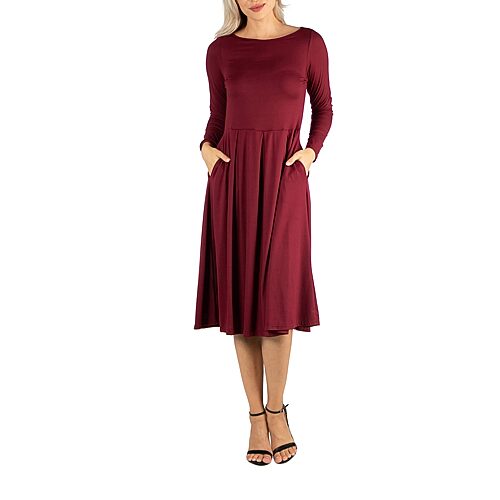 Click here for 24/7 Comfort Apparel Midi Length Fit And Flare Poc... prices