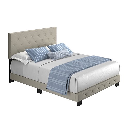 Click here for Claire Upholstered Tufted Platform Bed  One Size... prices