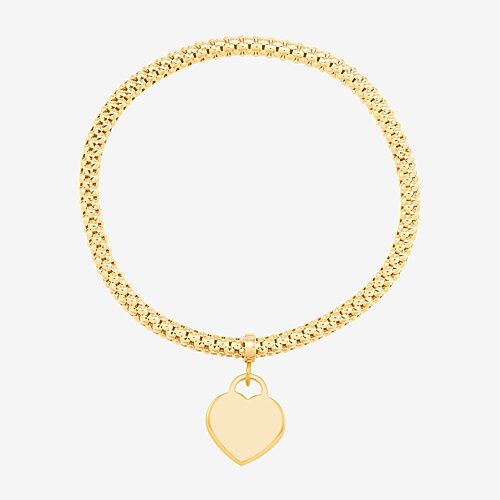 Click here for Made in Italy Womens 14K Gold Heart Charm Bracelet... prices