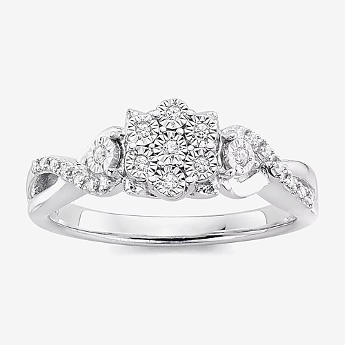 Click here for Diamond Blossom 1/10 CT.T.W. Natural Diamond Sterl... prices