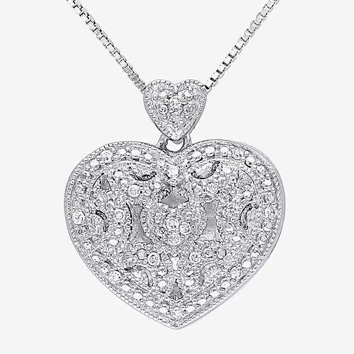 Click here for Locket Womens White Diamond Sterling Silver 18 Inc... prices