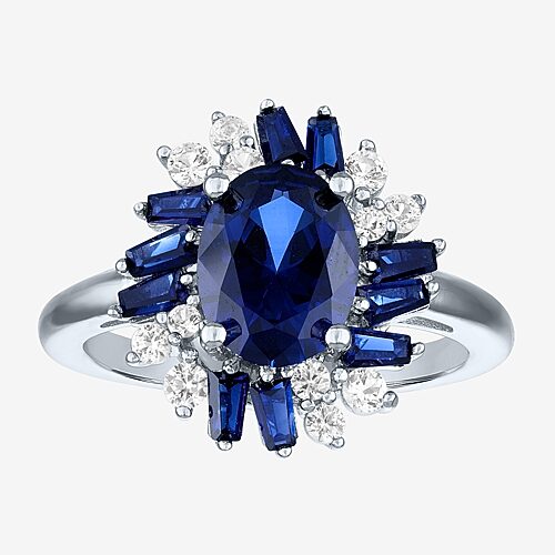 Click here for Womens Lab Created Blue Sapphire Sterling Silver O... prices