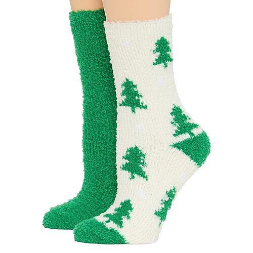 Click here for Mixit Cozy Womens 2 Pair Crew Socks  4-10  Green prices