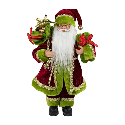 Click here for 12 Red and Green Santa Claus with Gift Bag Christm... prices