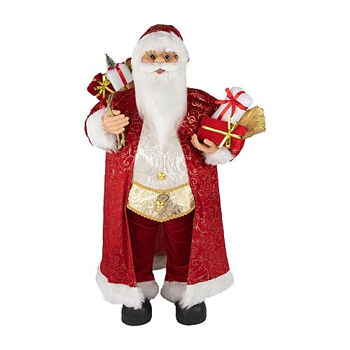Click here for 32 Red and Gold Santa Claus with Gifts Christmas F... prices