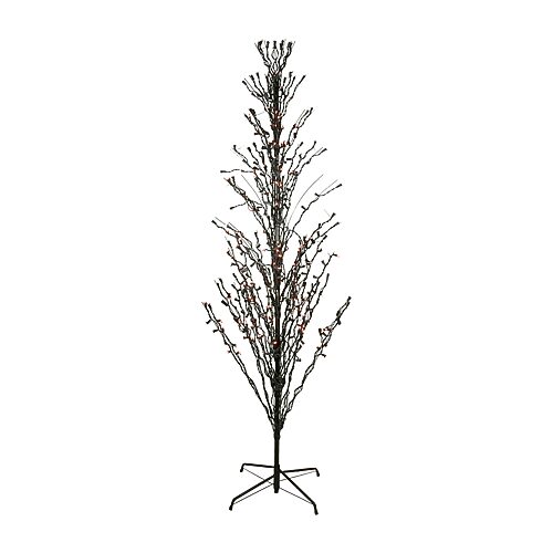 Click here for 6 Pre-Lit Black Cascade Outdoor Halloween Twig Tre... prices
