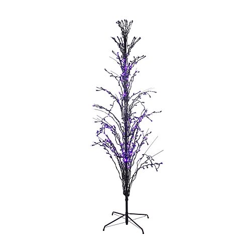 Click here for 6 Pre-Lit Black Cascade Outdoor Halloween Twig Tre... prices