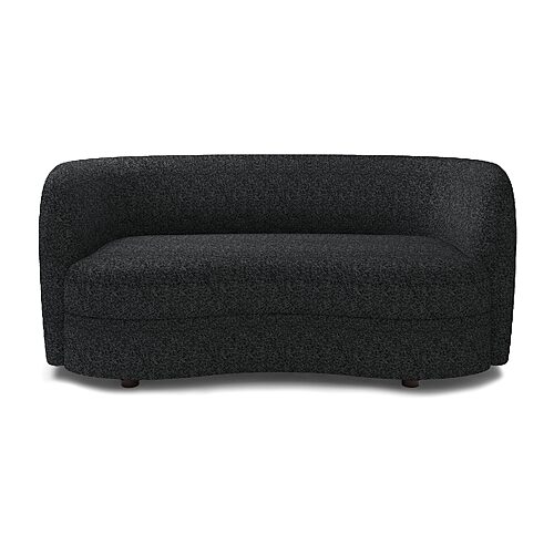 Click here for Isabella 63 Boucle Fabric Curved Loveseat - Black prices