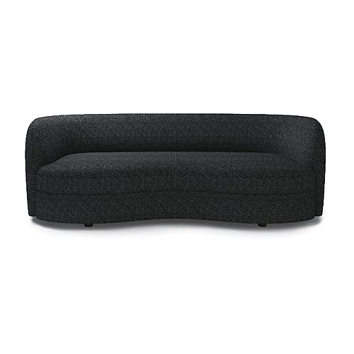 Click here for Isabella 82.5 Boucle Fabric Curved Sofa - Black prices