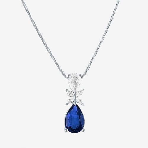 Click here for Womens Gemstone Sterling Silver Pear Pendant Neckl... prices