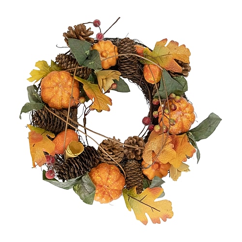 Click here for Northlight Pumpkin And Pinecone Fall Wreath  One S... prices
