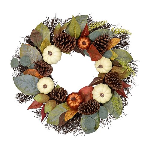 Click here for Northlight 24 Pumpkin Pinecone And Gourd Wreath  O... prices