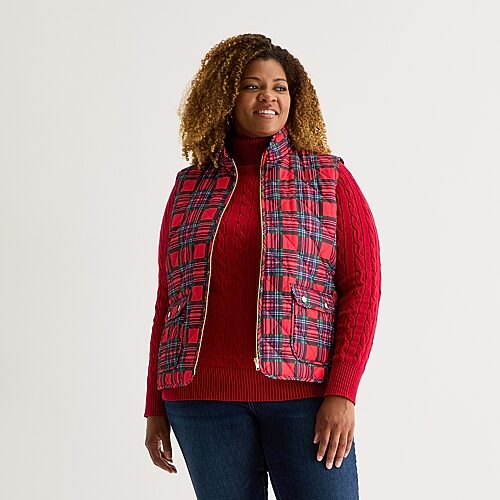 Click here for St. Johns Bay Womens Plus Midweight Quilted Vest... prices
