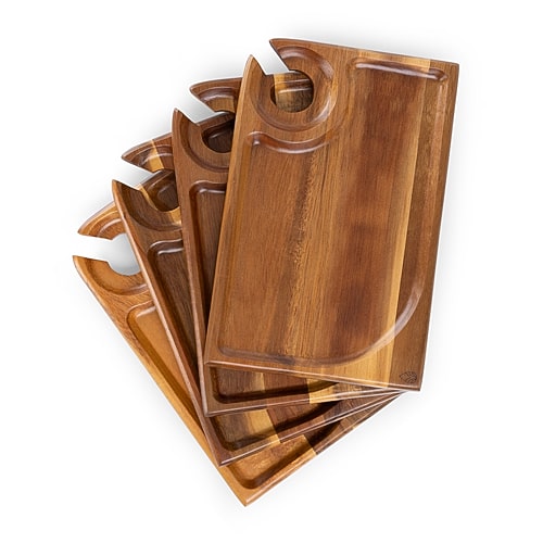 Click here for Picnic Time 4-pc. Wood Appetizer Plate  One Size... prices