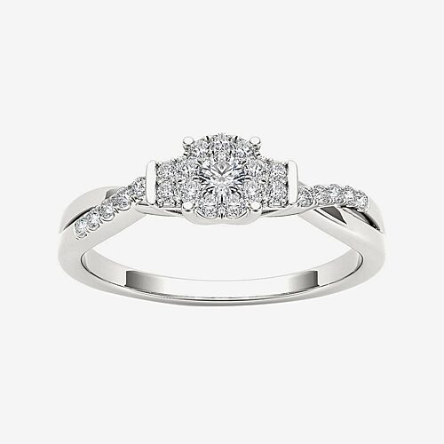 Click here for 1/4 CT.T.W. Natural Diamond 10K White Gold Engagem... prices