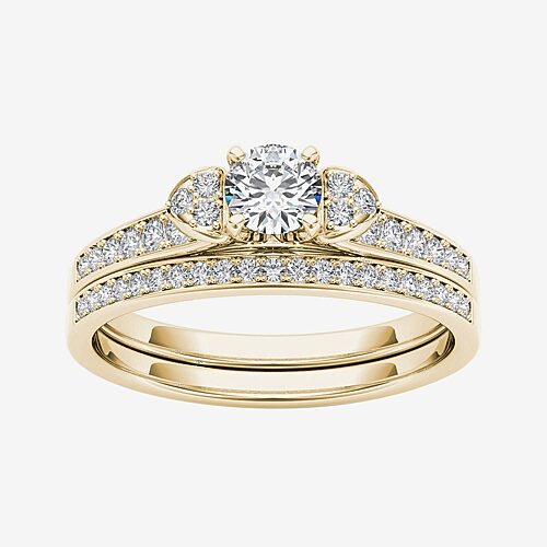 Click here for 1/2 CT.T.W. Natural Diamond 10K Yellow Gold Bridal... prices