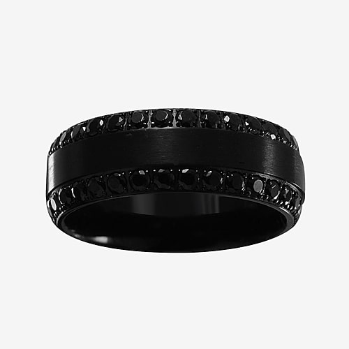 Click here for Mens 1/4 CT.T.W. Natural Diamond Black Stainless S... prices