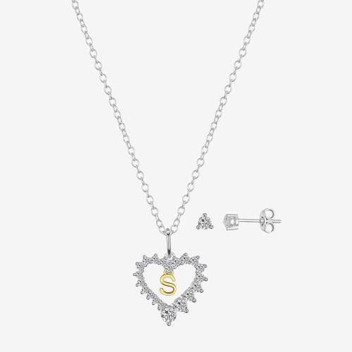 Click here for Sparkle Allure Pendant Necklace & Stud Earring Wom... prices