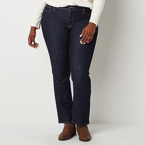 Click here for St. Johns Bay Womens Mid Rise Secretly Slender Str... prices